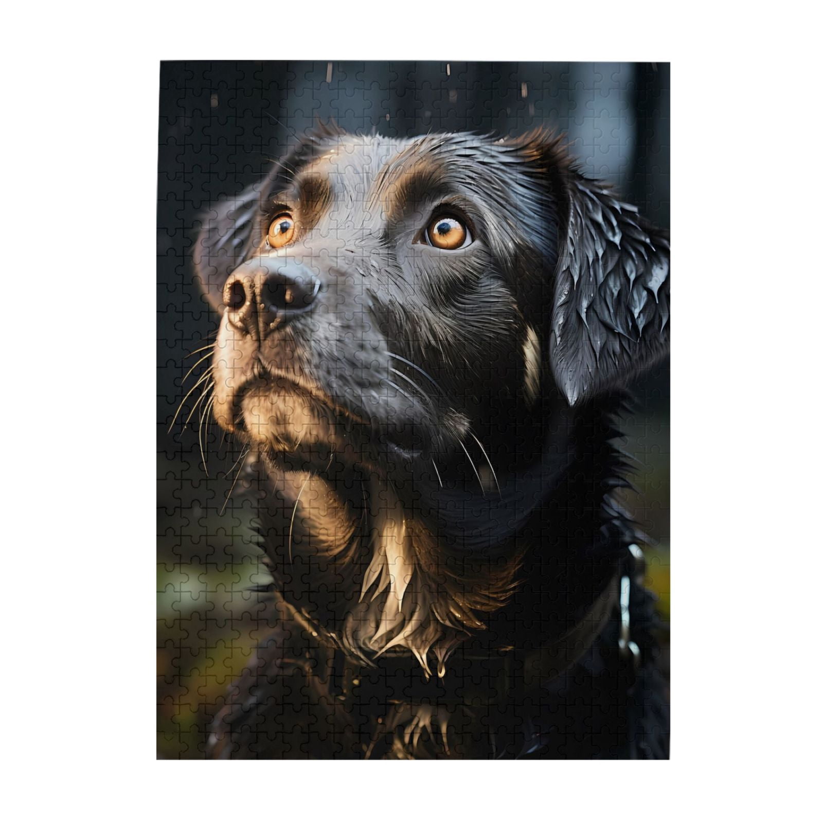 500-Piece Wooden Jigsaw Puzzle for Adults & Families - Black Dog Wet ...