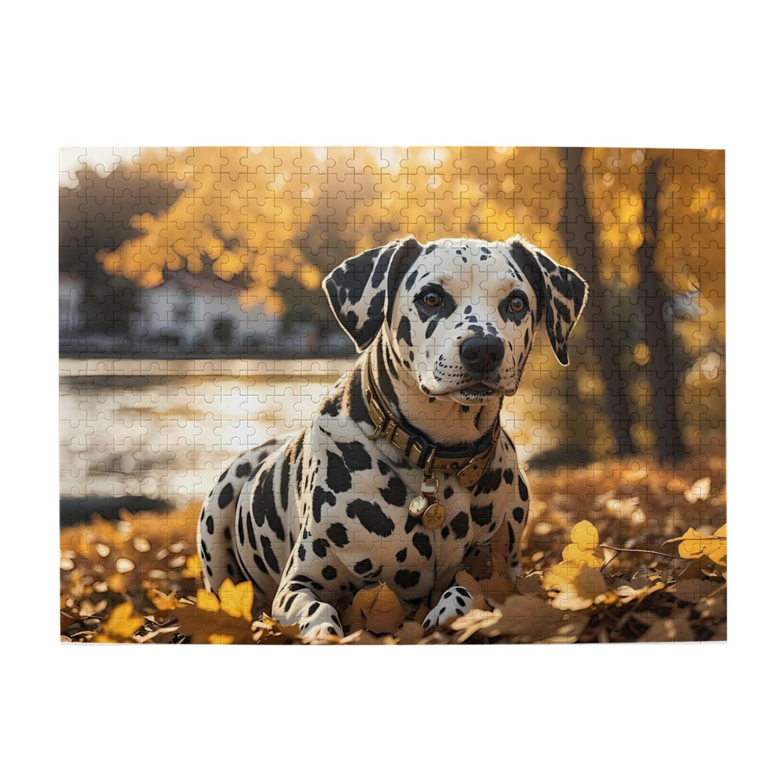 500-Piece Wooden Jigsaw Puzzle for Adults & Families - Dalmatian Autumn ...