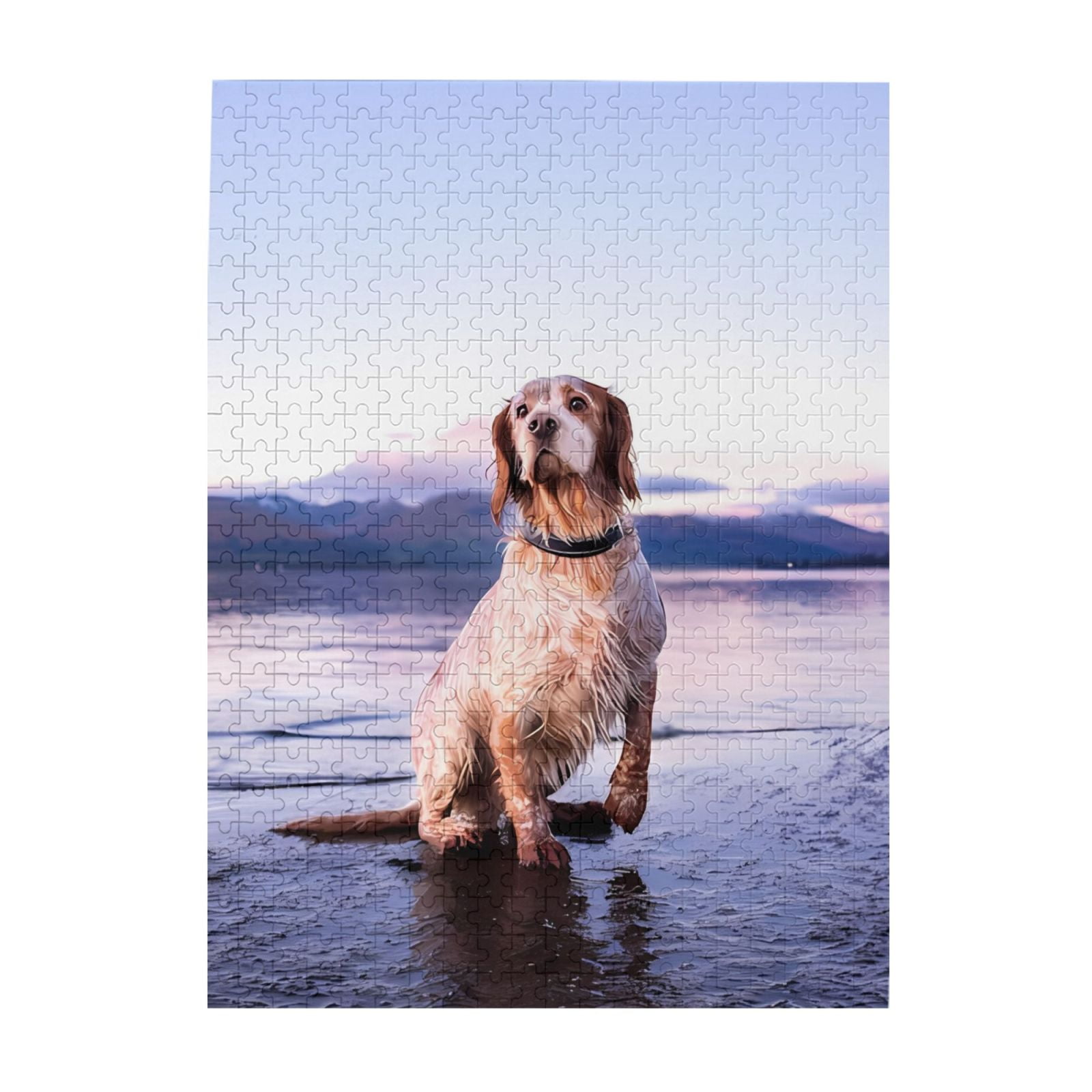 500-Piece Wooden Jigsaw Puzzle for Adults & Families - Dog Beach Sunset ...