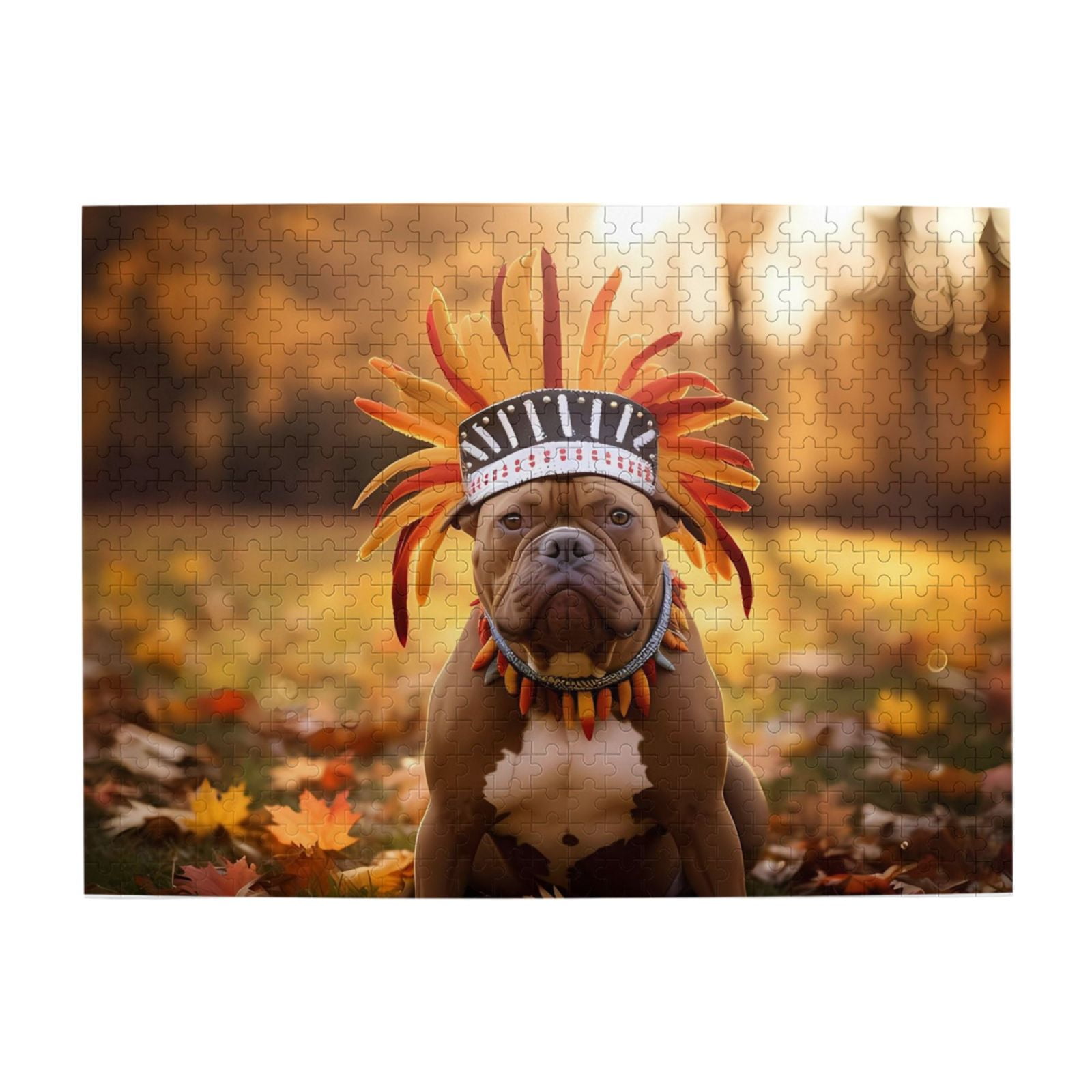 500-Piece Wooden Jigsaw Puzzle for Adults & Families - Dog Headdress ...