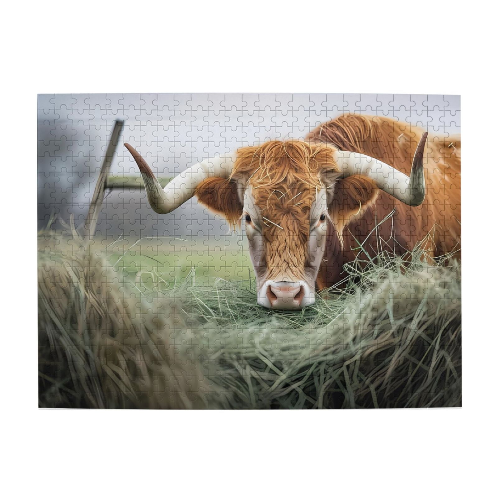 500-Piece Wooden Jigsaw Puzzle for Adults & Families - Highland Cattle ...