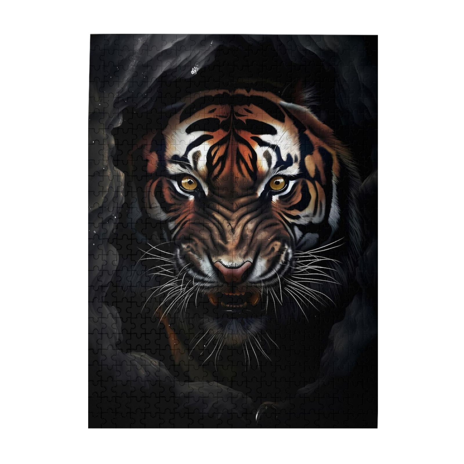500-Piece Wooden Jigsaw Puzzle for Adults & Families - Tiger Head Snarl ...