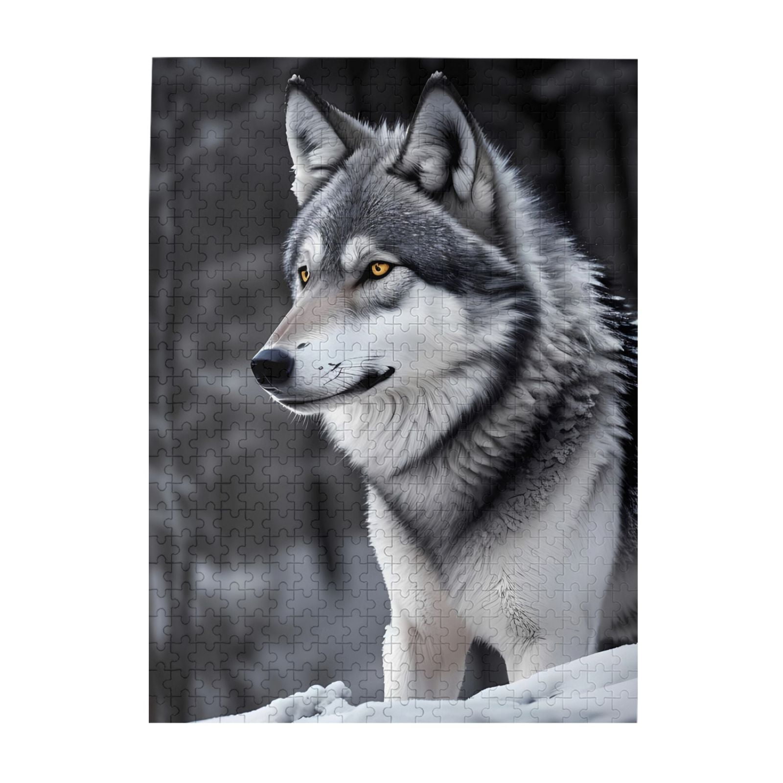 500-Piece Wooden Jigsaw Puzzle for Adults & Families - Wolf Eyes Snow ...