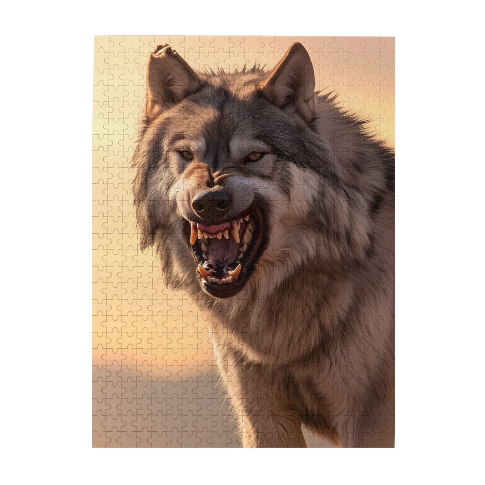 500-Piece Wooden Jigsaw Puzzle for Adults & Families - Wolf Predator ...