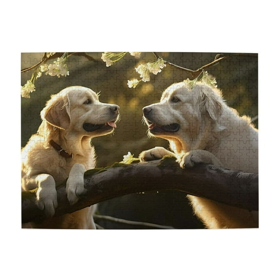 500-Piece Wooden Jigsaw Puzzle for Adults - Golden Tree Branch Blossom ...