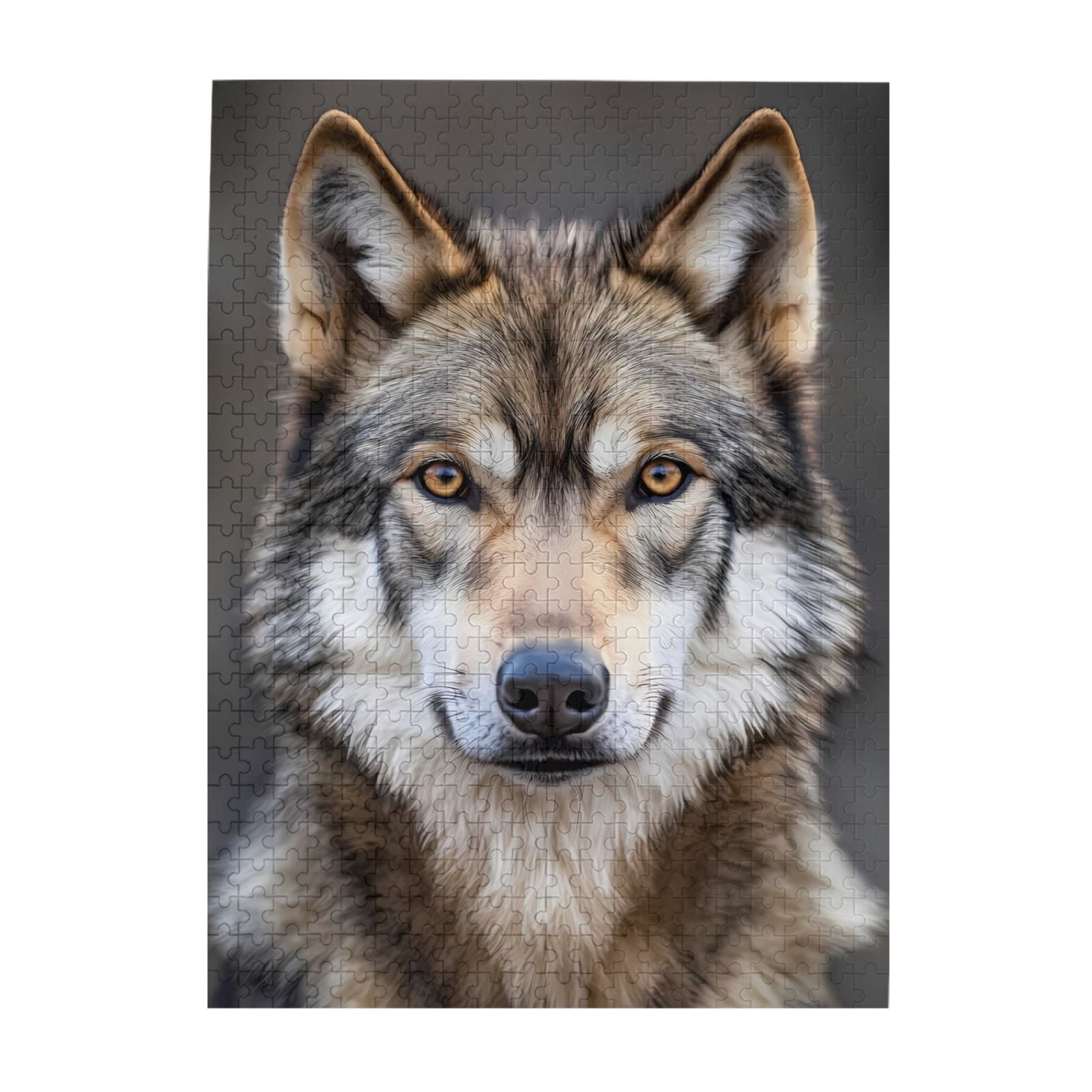 500-Piece Wooden Jigsaw Puzzle for Adults - Gray Wolf Wildlife Creature ...
