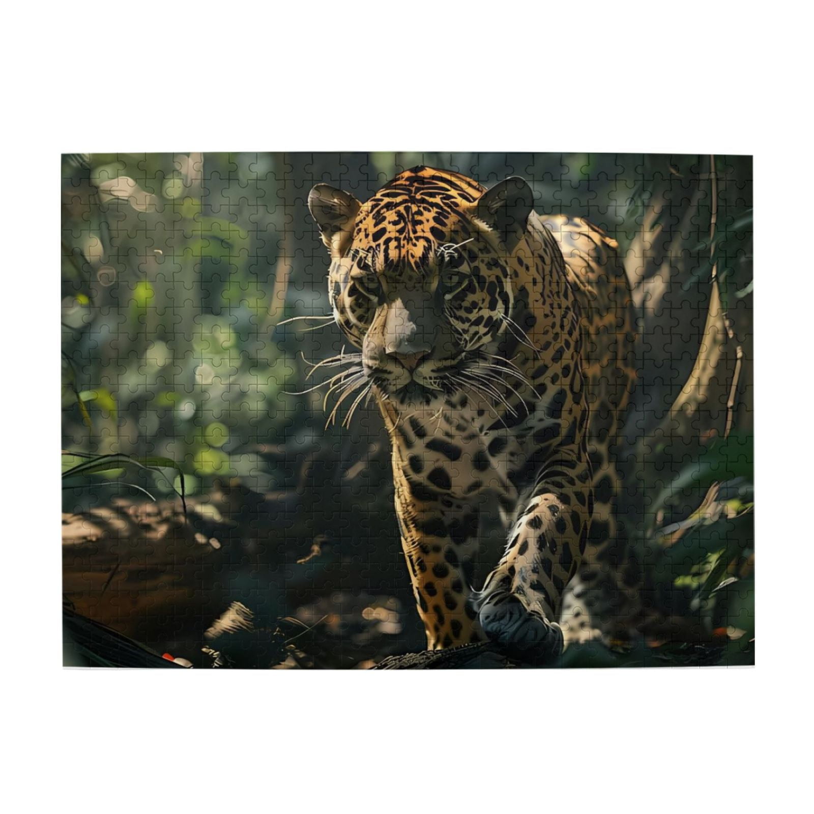 500-Piece Wooden Jigsaw Puzzle for Adults - Jaguarss Forest Predator ...