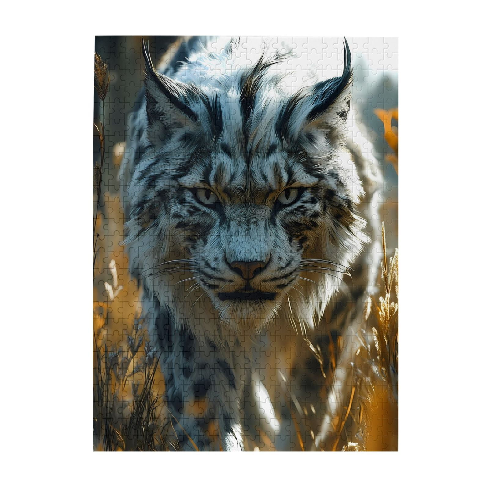 500-Piece Wooden Jigsaw Puzzle for Adults - Lynx Feline Predator Nature ...