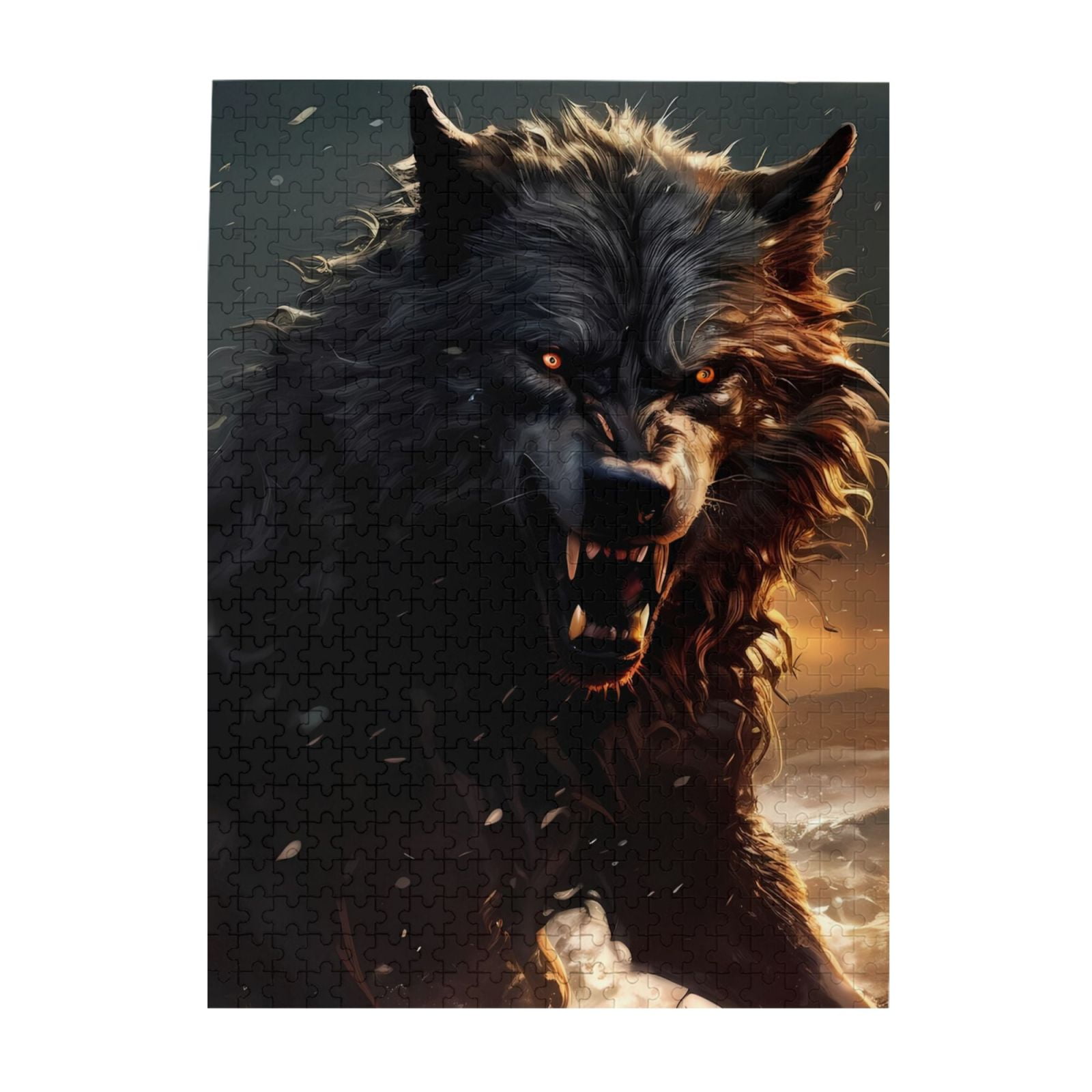 500-Piece Wooden Jigsaw Puzzle for Adults - Werewolf Beast Predator ...