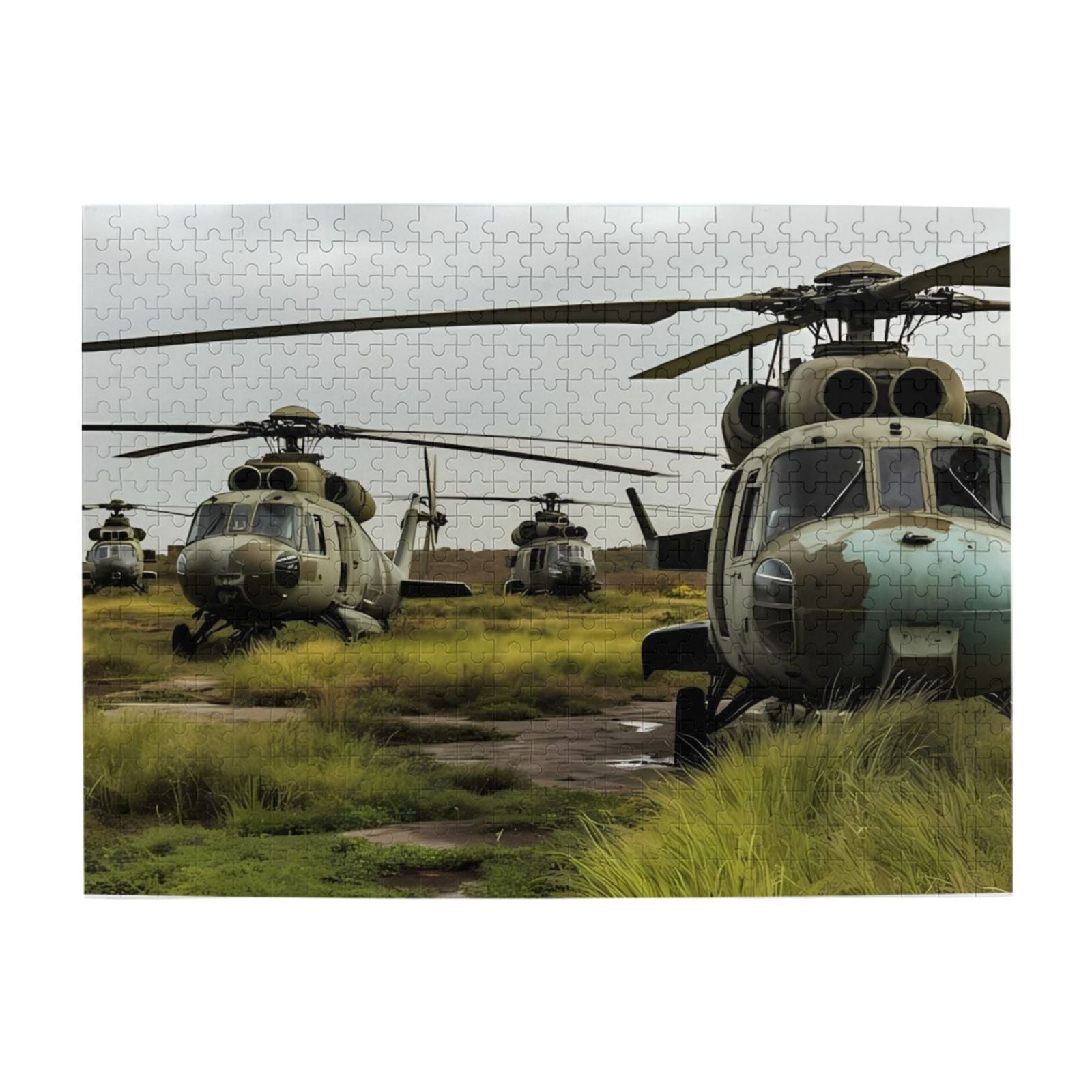 500 Piece Wooden Military Helicopter Jigsaw Puzzle For Adults ...