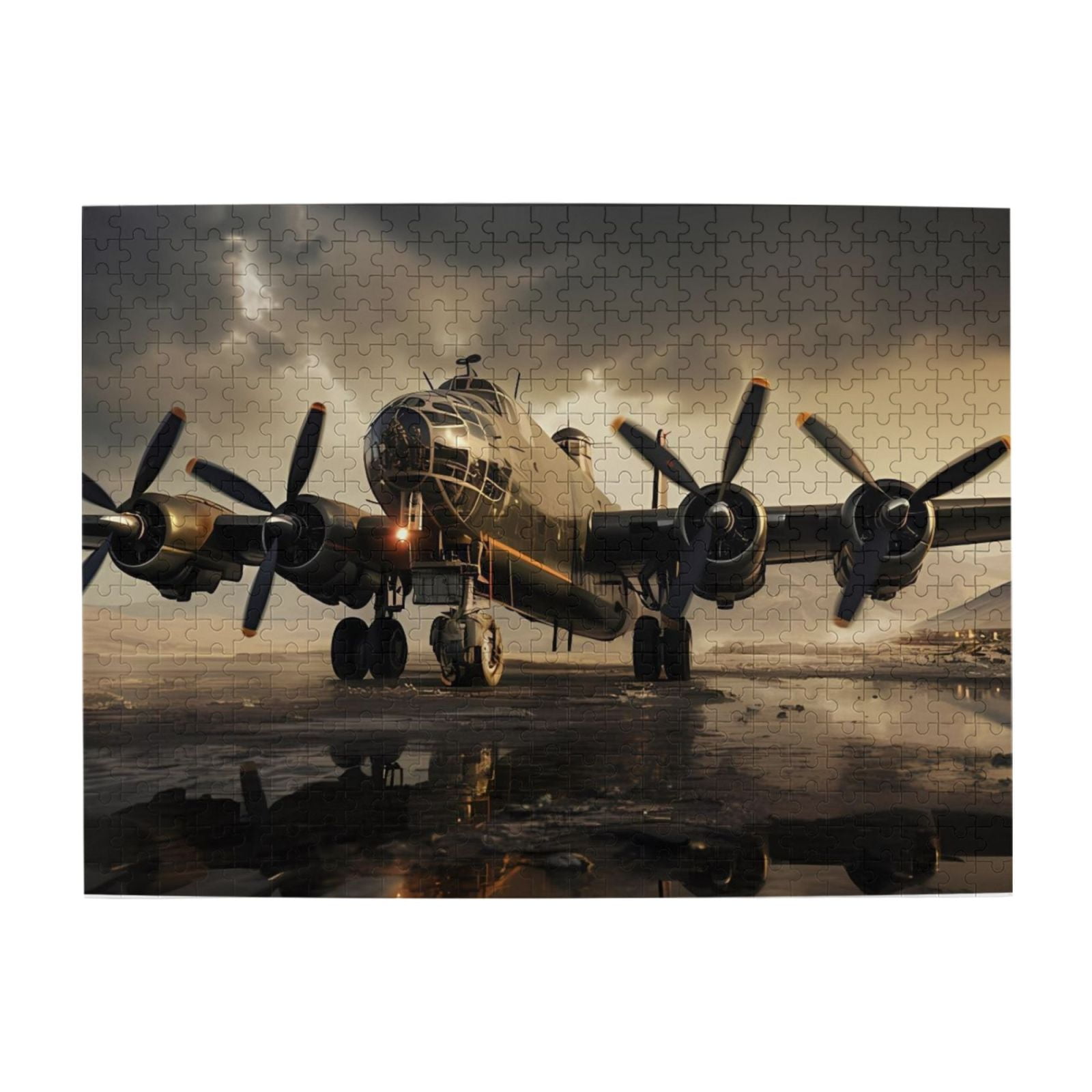 500 Piece Wooden Vintage Bomber Plane Jigsaw Puzzle For Adults ...