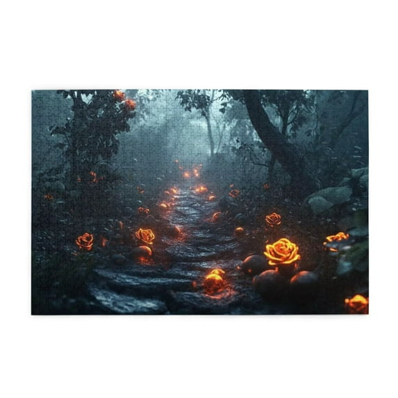 500 Piece Woodland Path Roses Jigsaw Puzzle Challenging Adult Puzzle ...