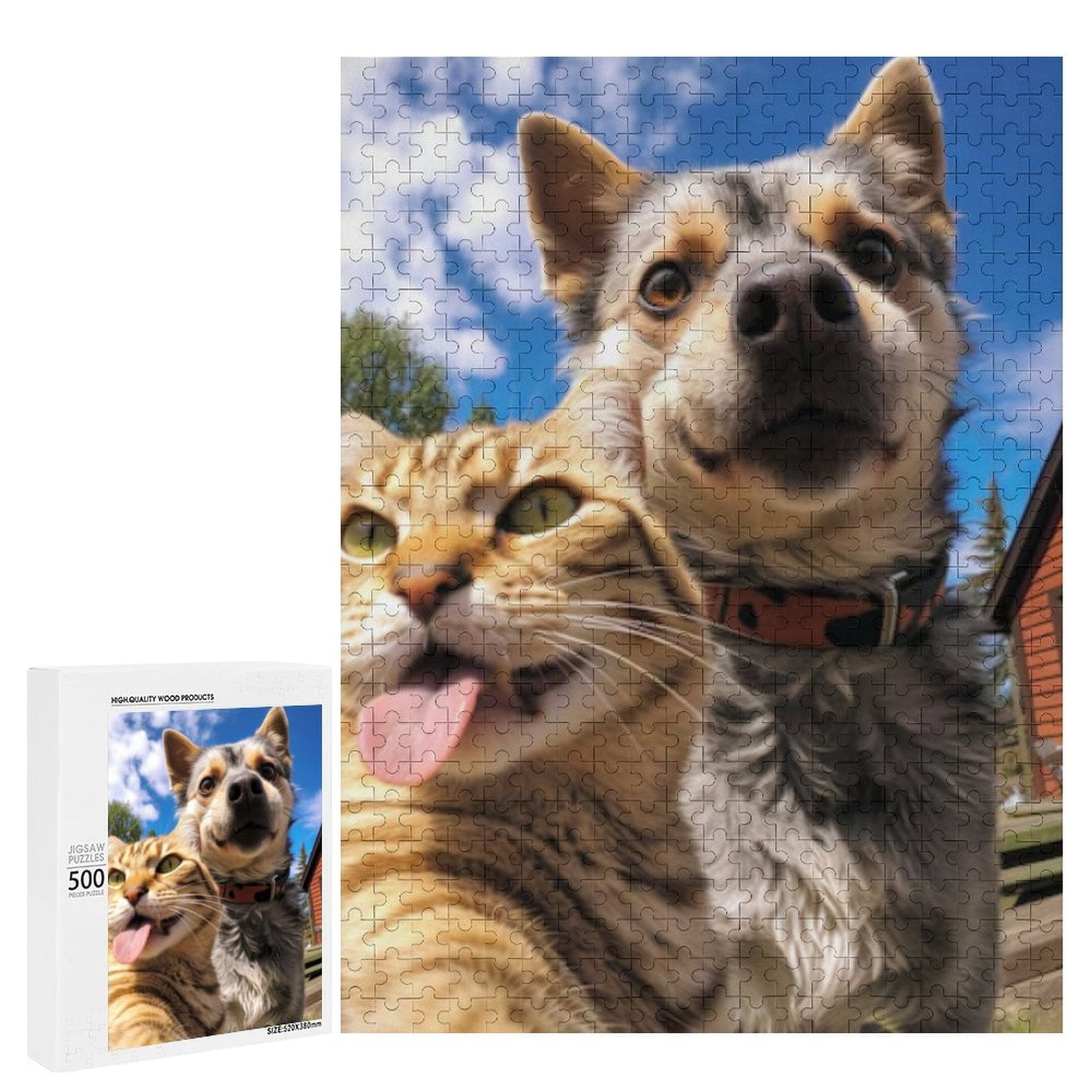 500-Piece cat and dog Puzzle for Adults – A Fun and Challenging Puzzle ...