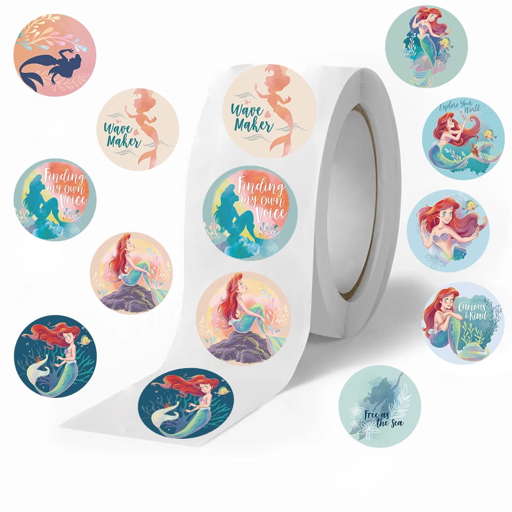 500 Pieces Ariel Princess Stickers Colorful Fashion Graffiti Rolls Self ...