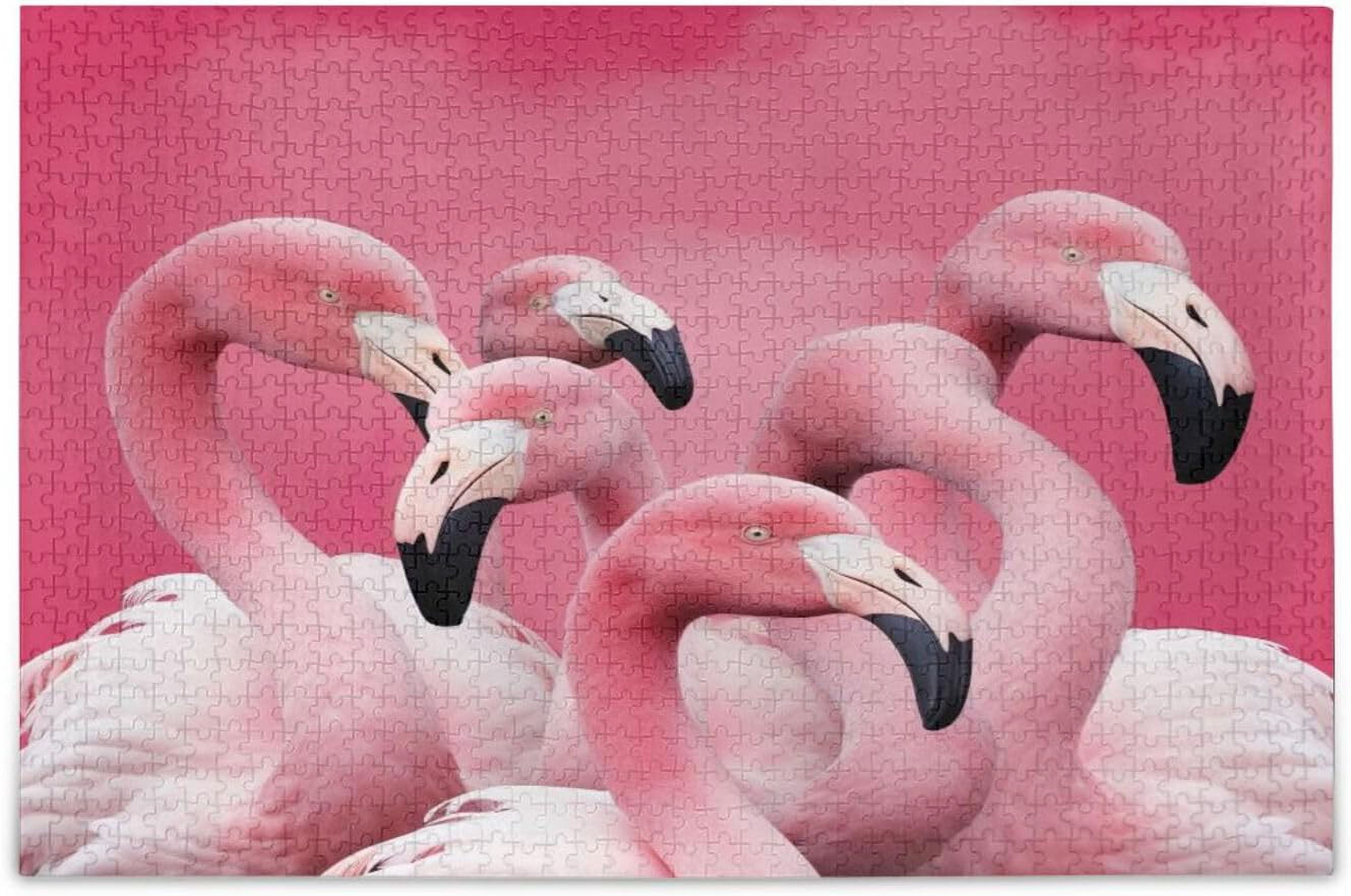 500 Pieces Beautiful Pink Flamingo Jigsaw Puzzle for Adults Teens Kids ...