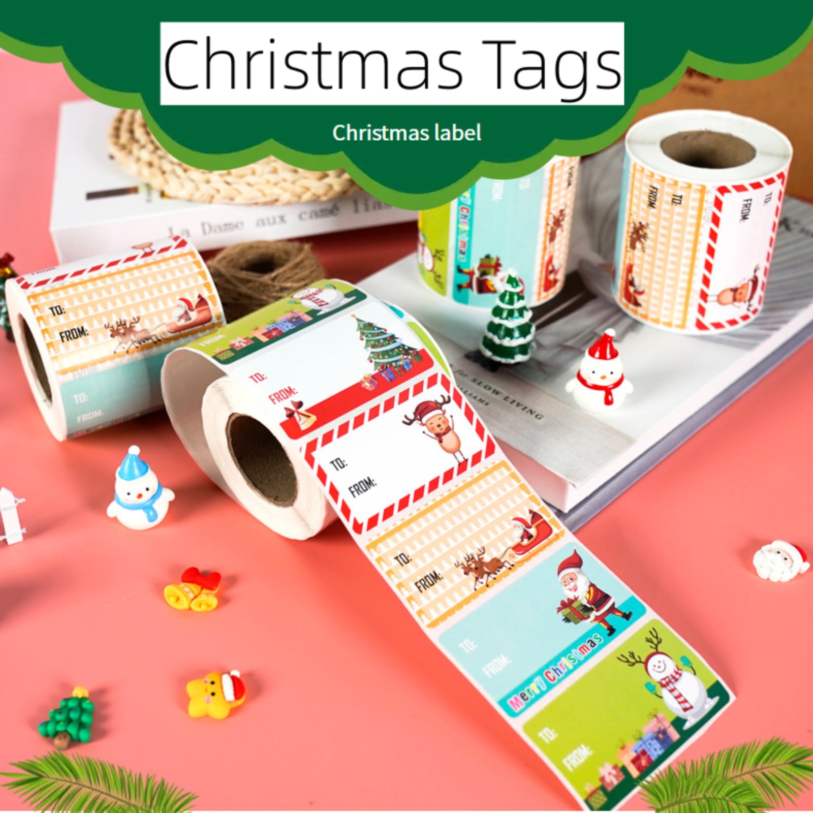 500 Pieces Christmas Gift Tags Sticker Name Tags With 5 Different ...