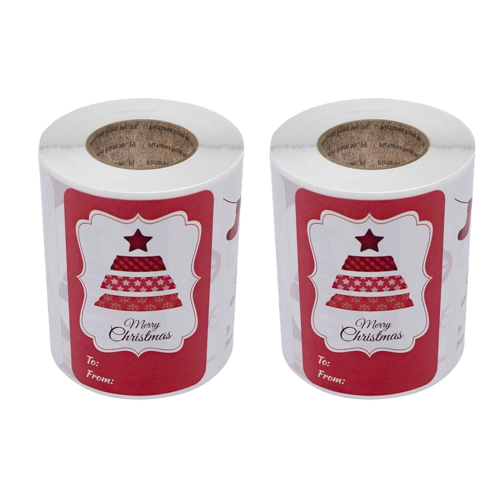500 Pieces Christmas Tags Sticker Xmas Labels Self Adhesive Christmas ...