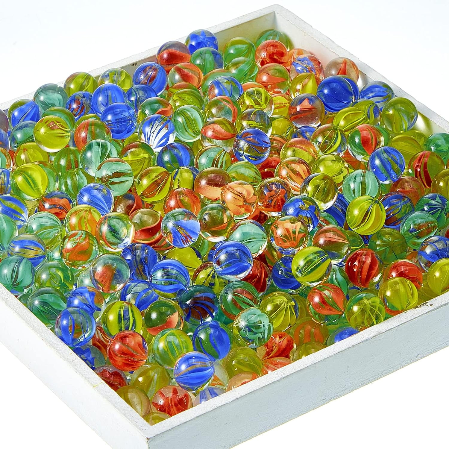 500 Pieces Color Mixing Glass Marbles 0.56 Inch Cat Eyes Marbles Solid ...