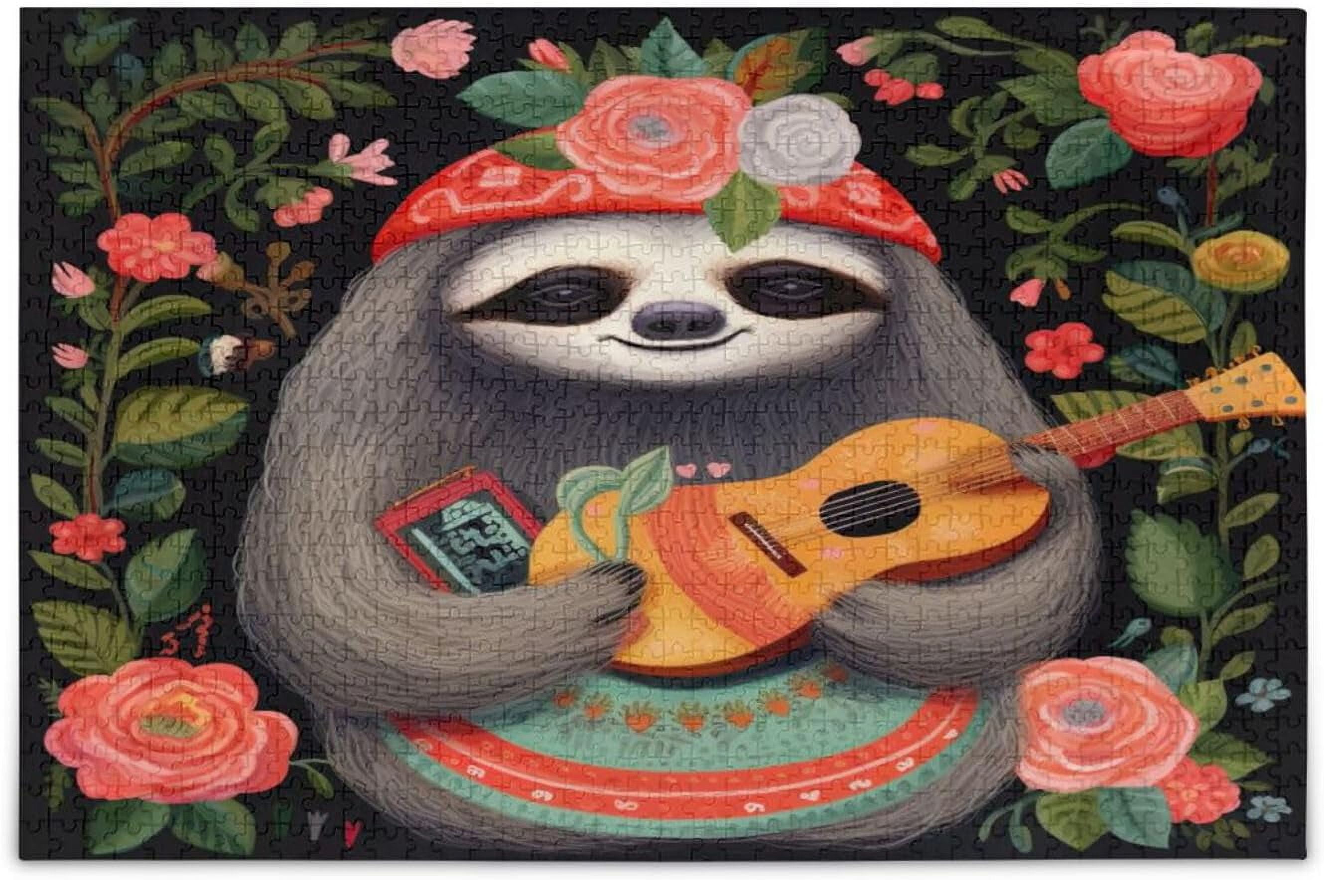 500 Pieces Cute Sloth Jigsaw Puzzle for Adults Teens Kids, Fun Family ...