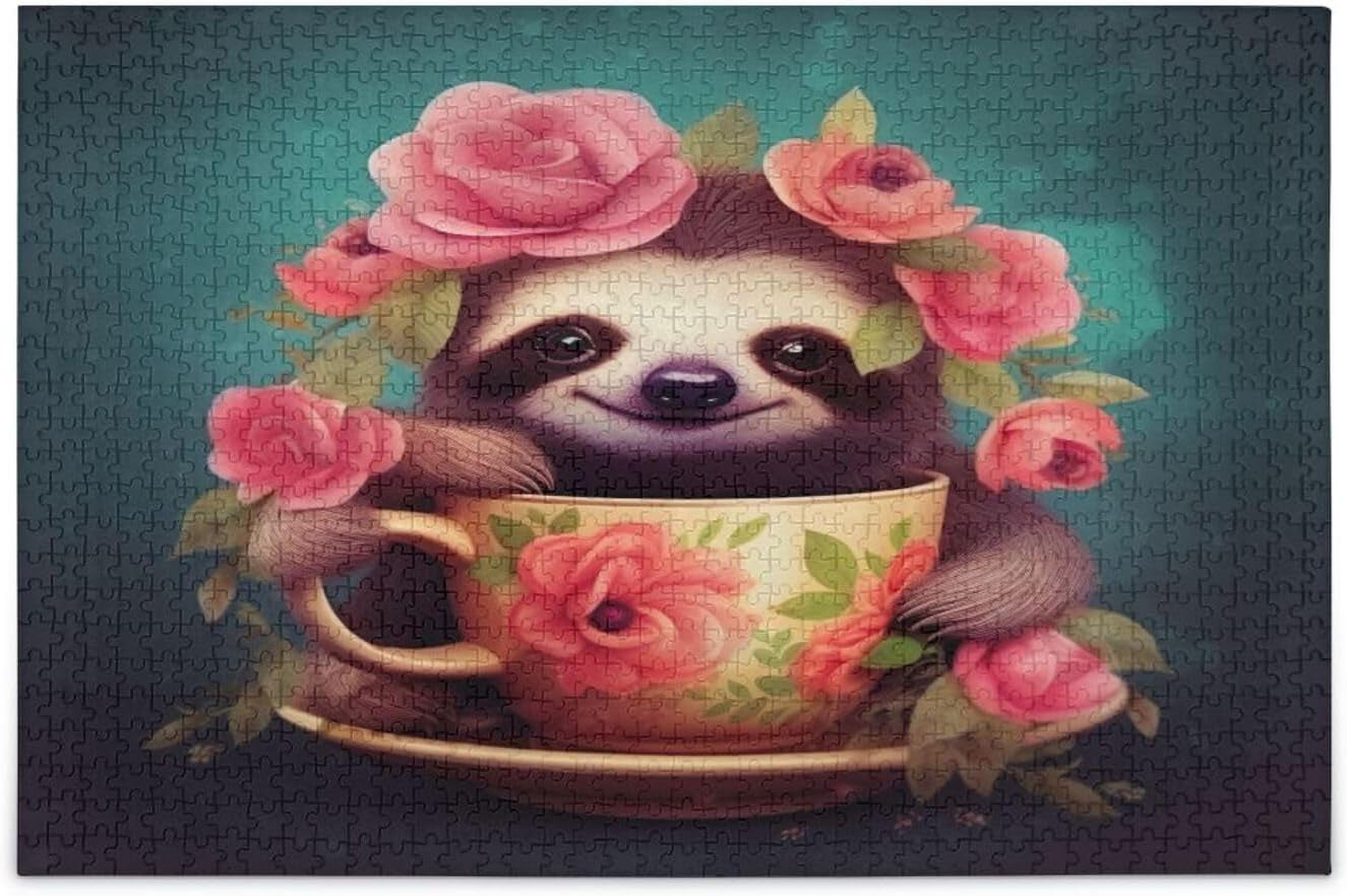 Sloth Puzzles for Adults 500 Pieces, Die-Cut Puzzle Pieces Are Easy To ...