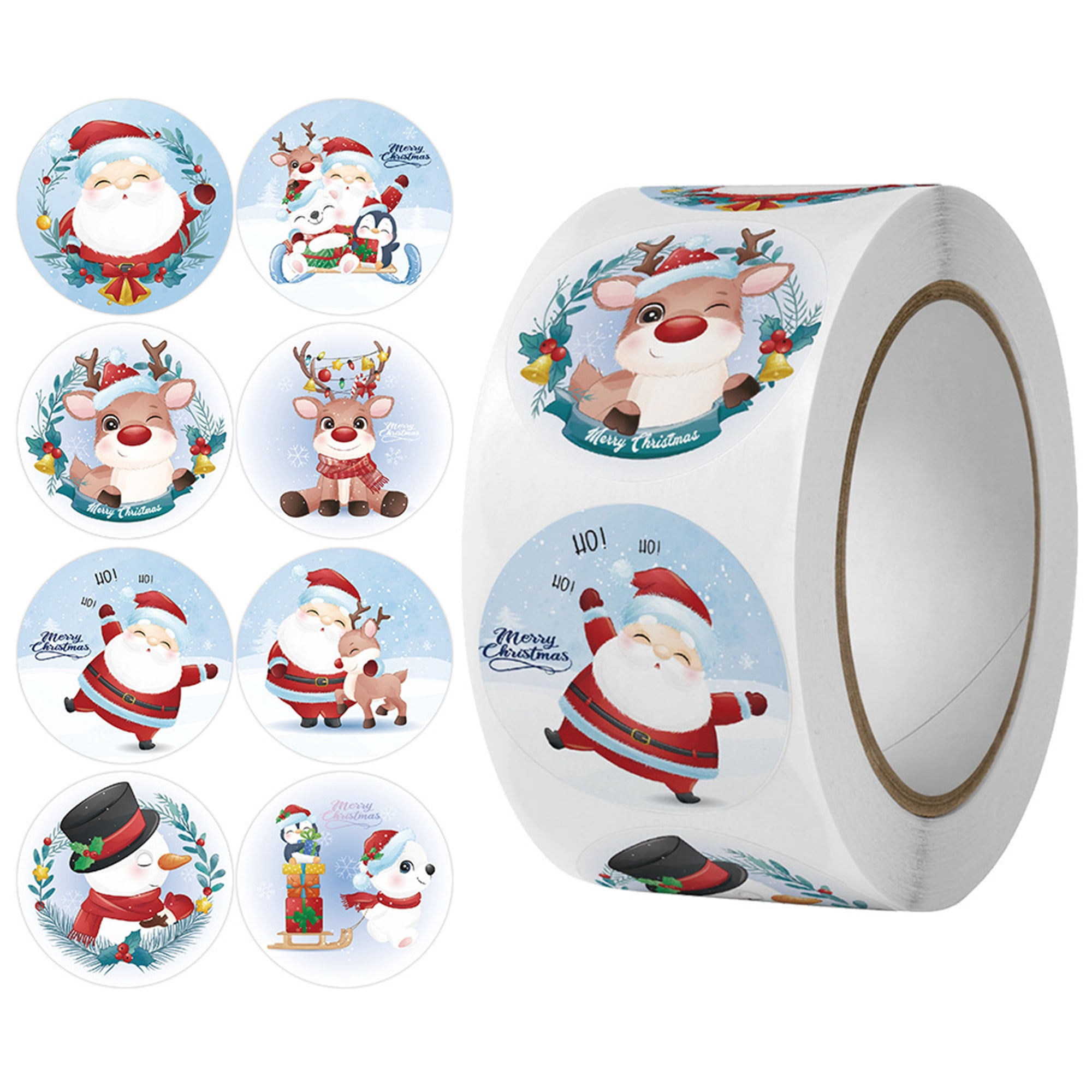 500 Pieces Cute Stickers Winter Stickers Roll Cartoon Seal Card Labels ...