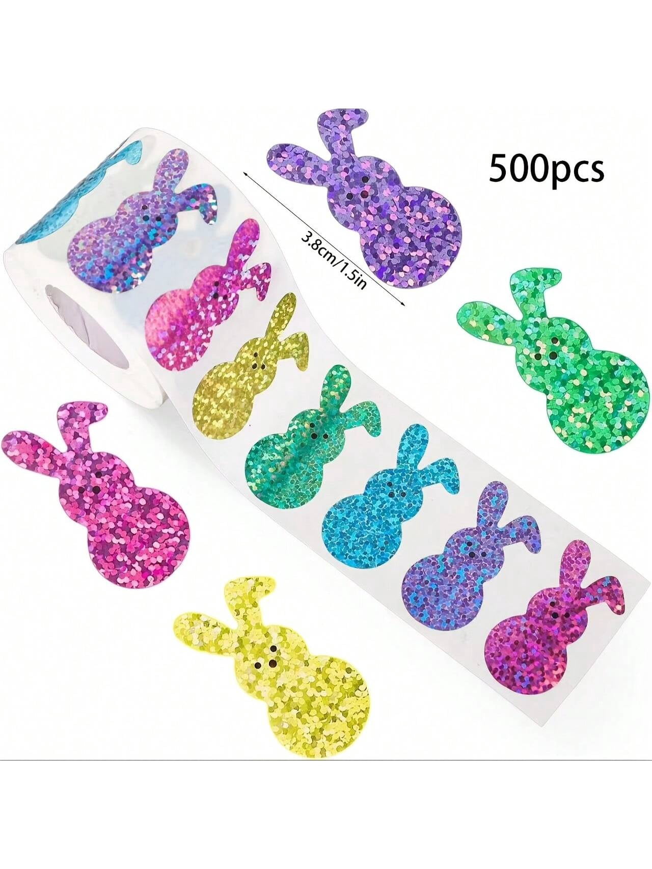 500 Pieces Easter Bunny Stickers Colorful Self Adhesive Bunny Labels ...