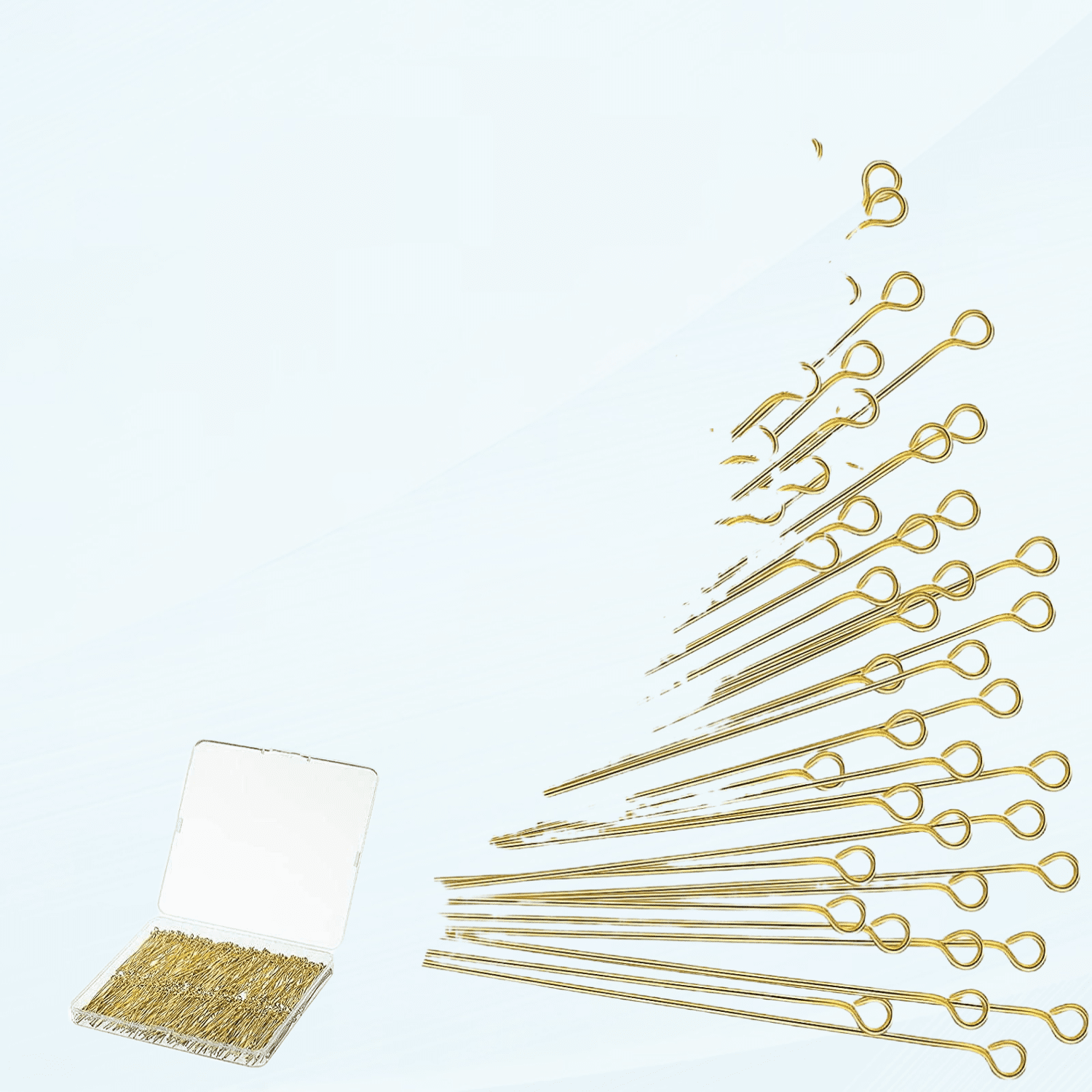 500 Pieces Eye Pins 50 mm Jewelry Making Pin Heads Eye Jewelry Head ...