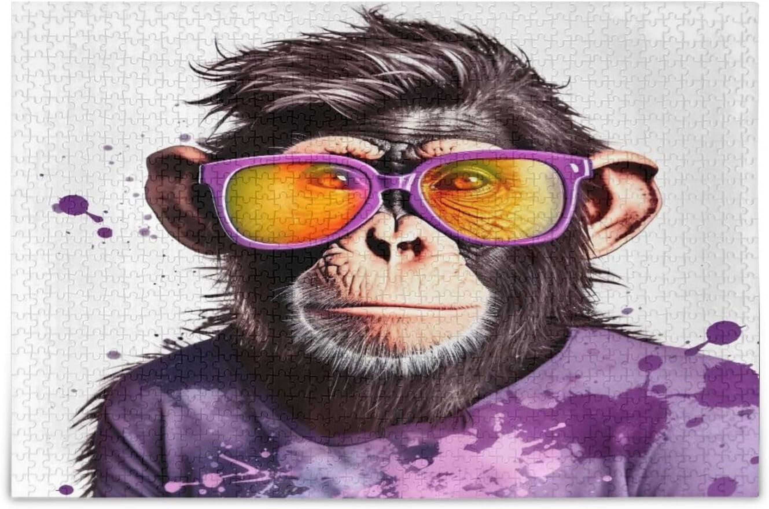 500 Pieces Fashionable Purple Gorilla Jigsaw Puzzle for Adults Teens ...