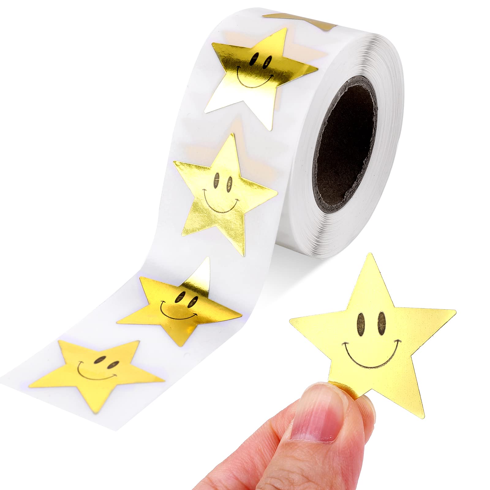 500 Pieces Golden Star Smile Face Stickers, Star Stickers for Reward ...
