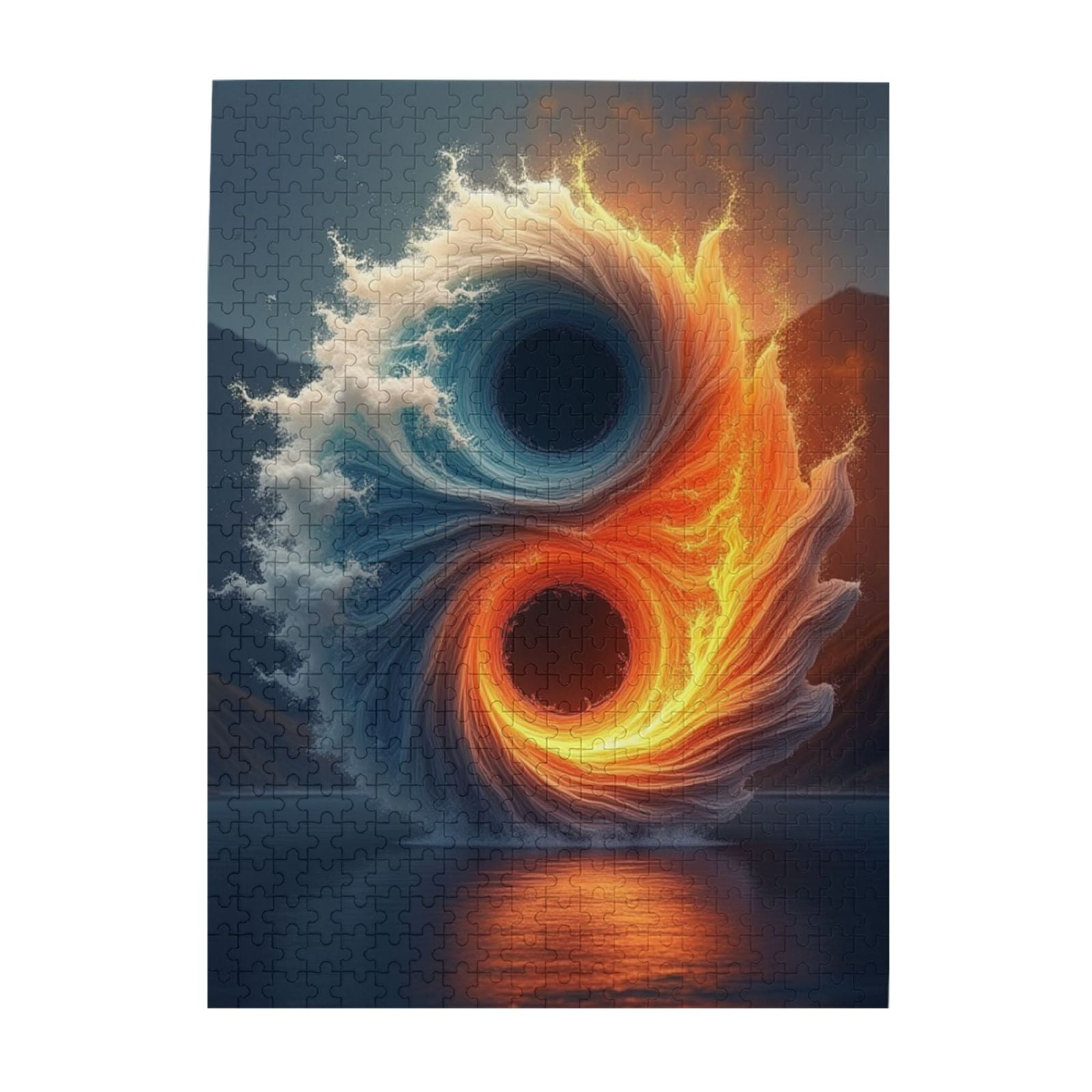 500 Pieces Jigsaw Puzzles For Adults Yin Yang Fire And Water Abstract ...