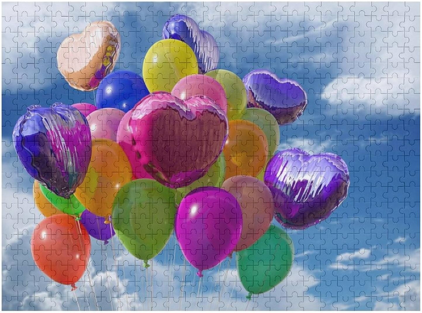 500 Pieces Jigsaw Puzzles Balloons Heart Sky 500 Pieces Puzzles for ...