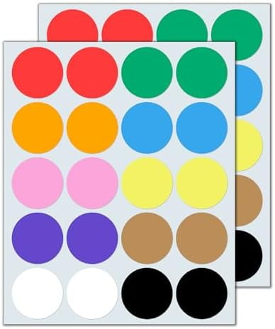 500 Pieces - Large Colored Stickers for Moving Boxes, Round Circle ...