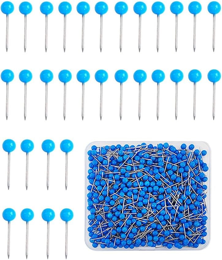 500 Pieces Map Push Pins, Small Round Head Marking Pins, Round Head ...