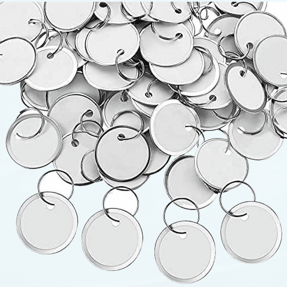 500 Pieces Metal Rim Key Tags 1.25 Inches Round Key Labels Diameter ...