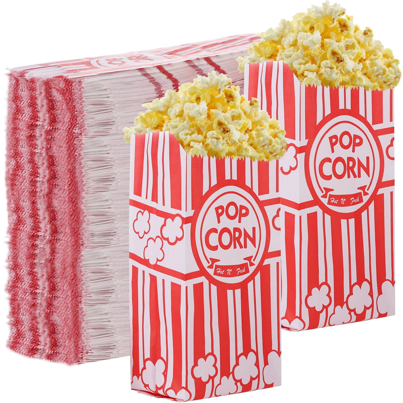 500 Pieces Paper Popcorn Bags 1 oz Small Pop Corner Bags Individual ...