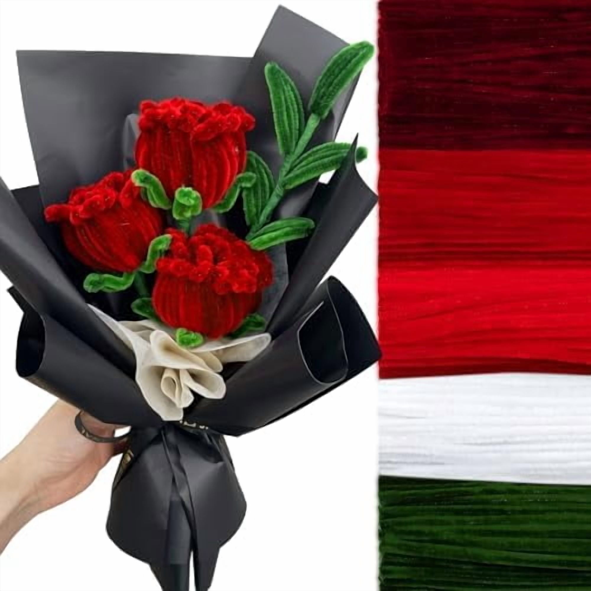 500 Pieces Pipe Cleaners Chenille Stems for Flowers Craft Supplies Bulk ...