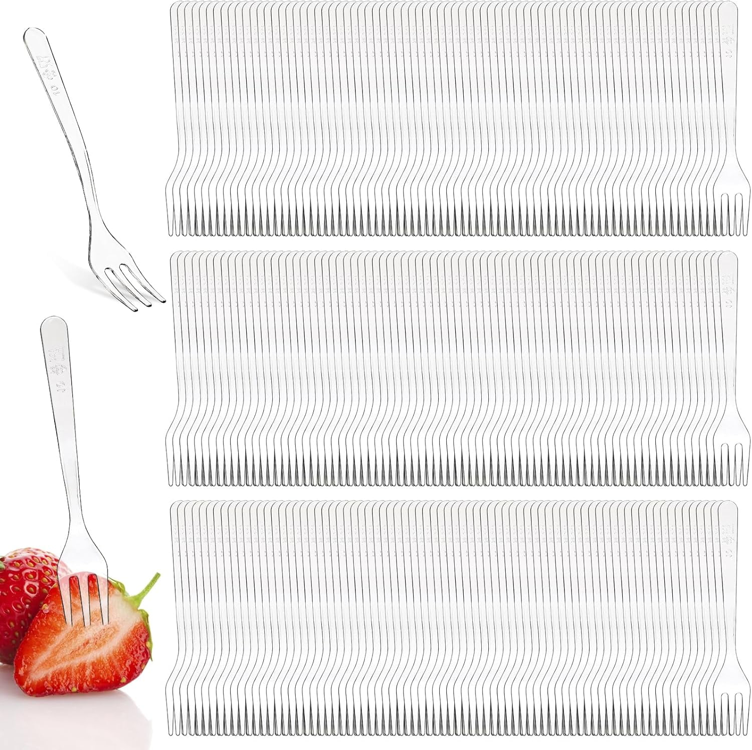 500 Pieces Plastic Mini Forks, 3.7 Inch Clear Small Dessert Forks ...