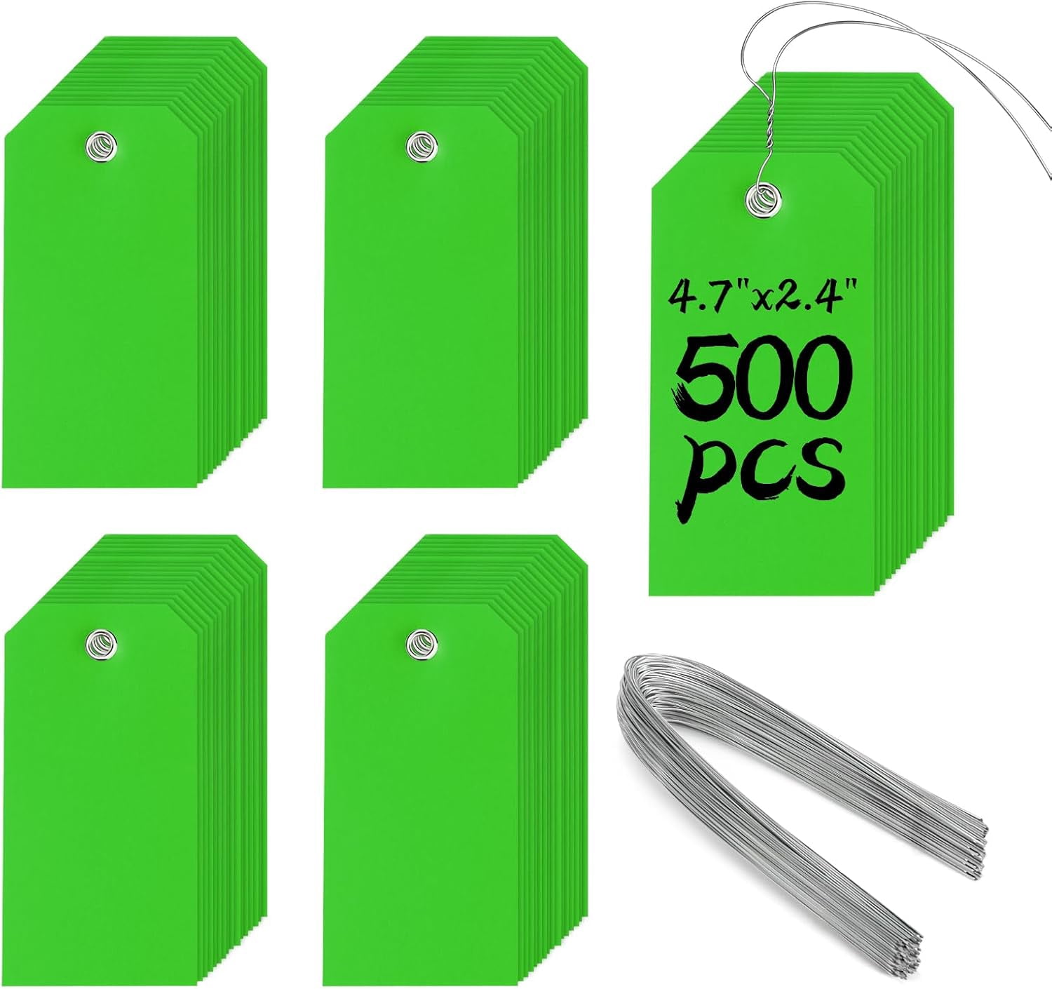 500 Pieces Plastic Shipping Tags with Wire Waterproof Hang Tags Heavy ...