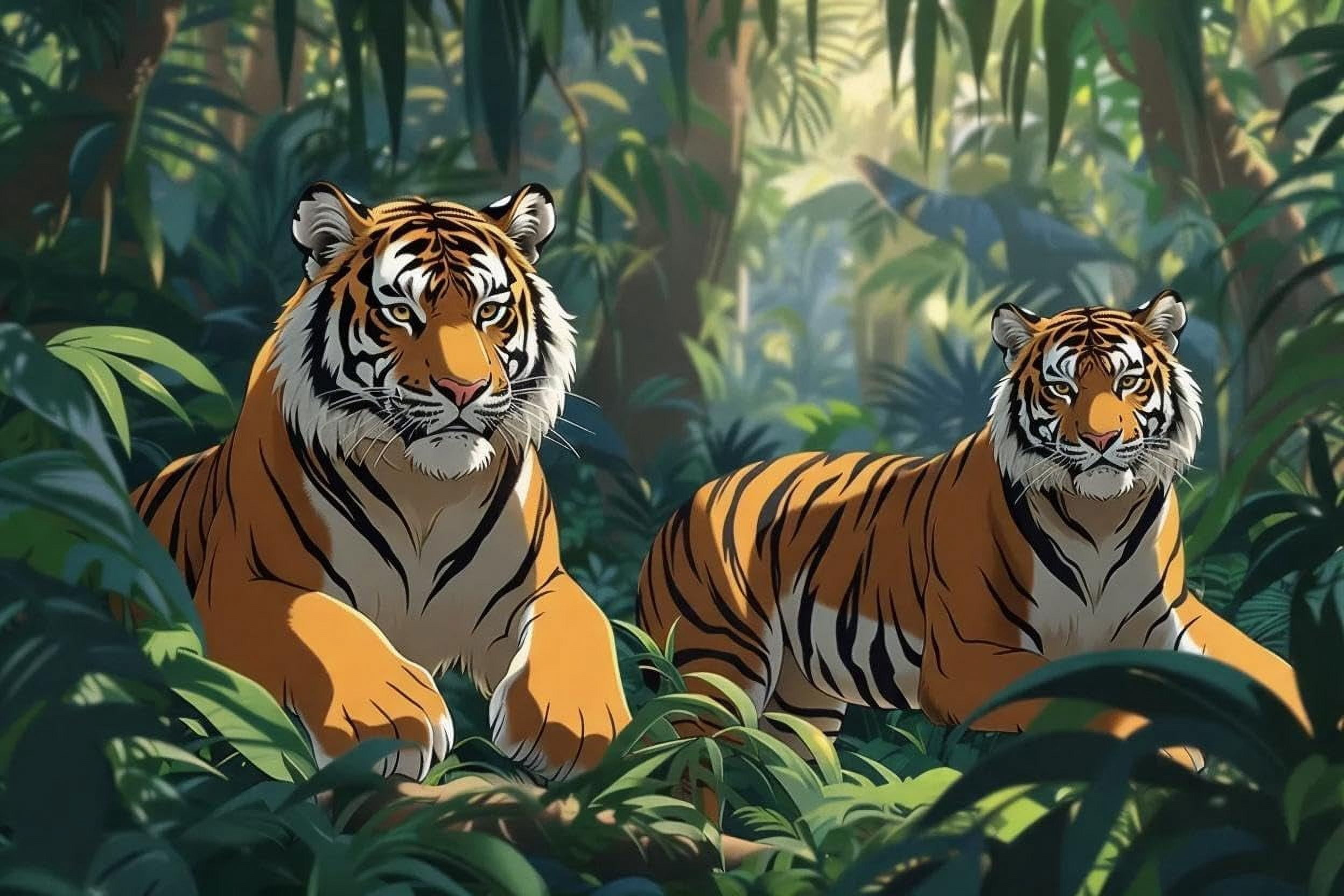 500 Pieces Puzzle for Adult Tigers in The Jungle Anime Wooden Jigsaw ...