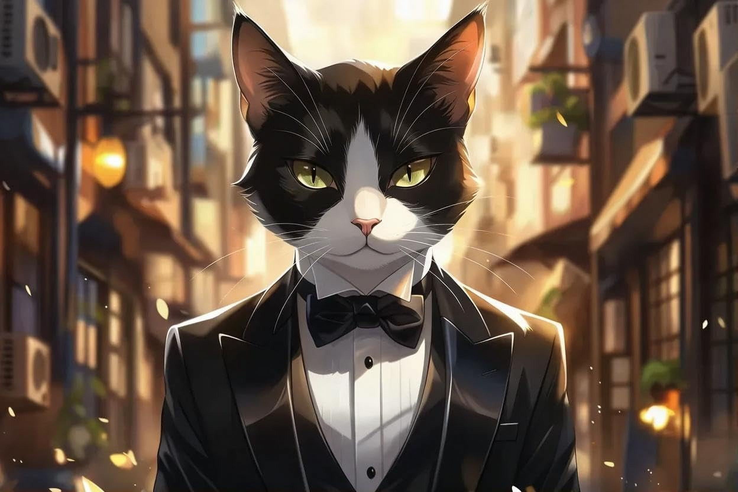 500 Pieces Puzzle for Adult Tuxedo Cat Be Badass Anime Wooden Jigsaw ...