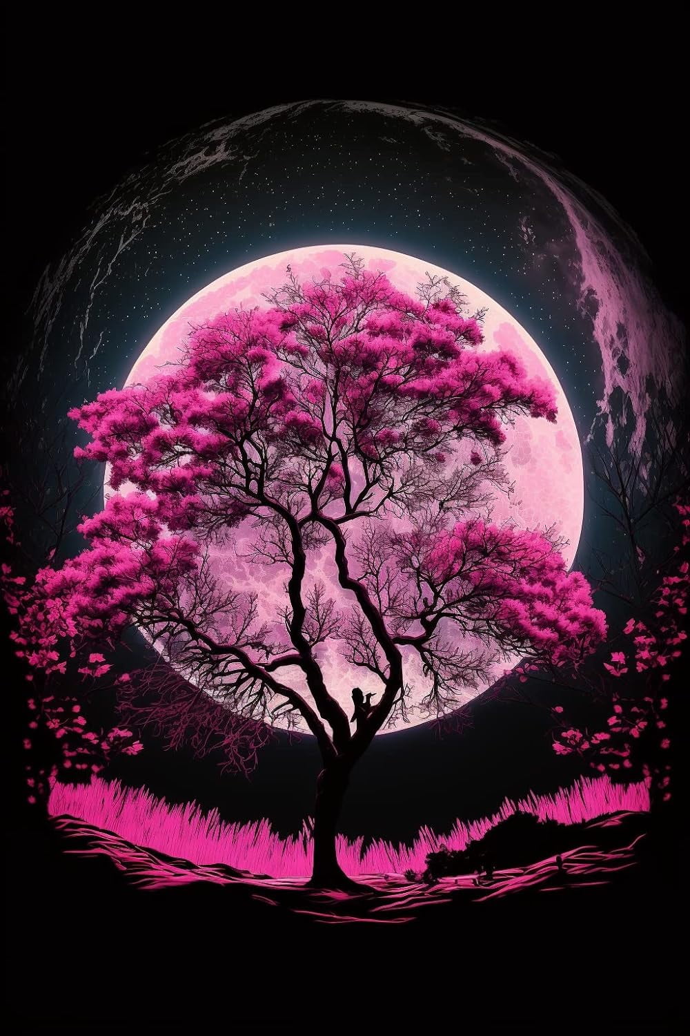 500 Pieces Puzzle for Adult - Cherry Tree Moon Wooden Jigsaw Puzzles ...