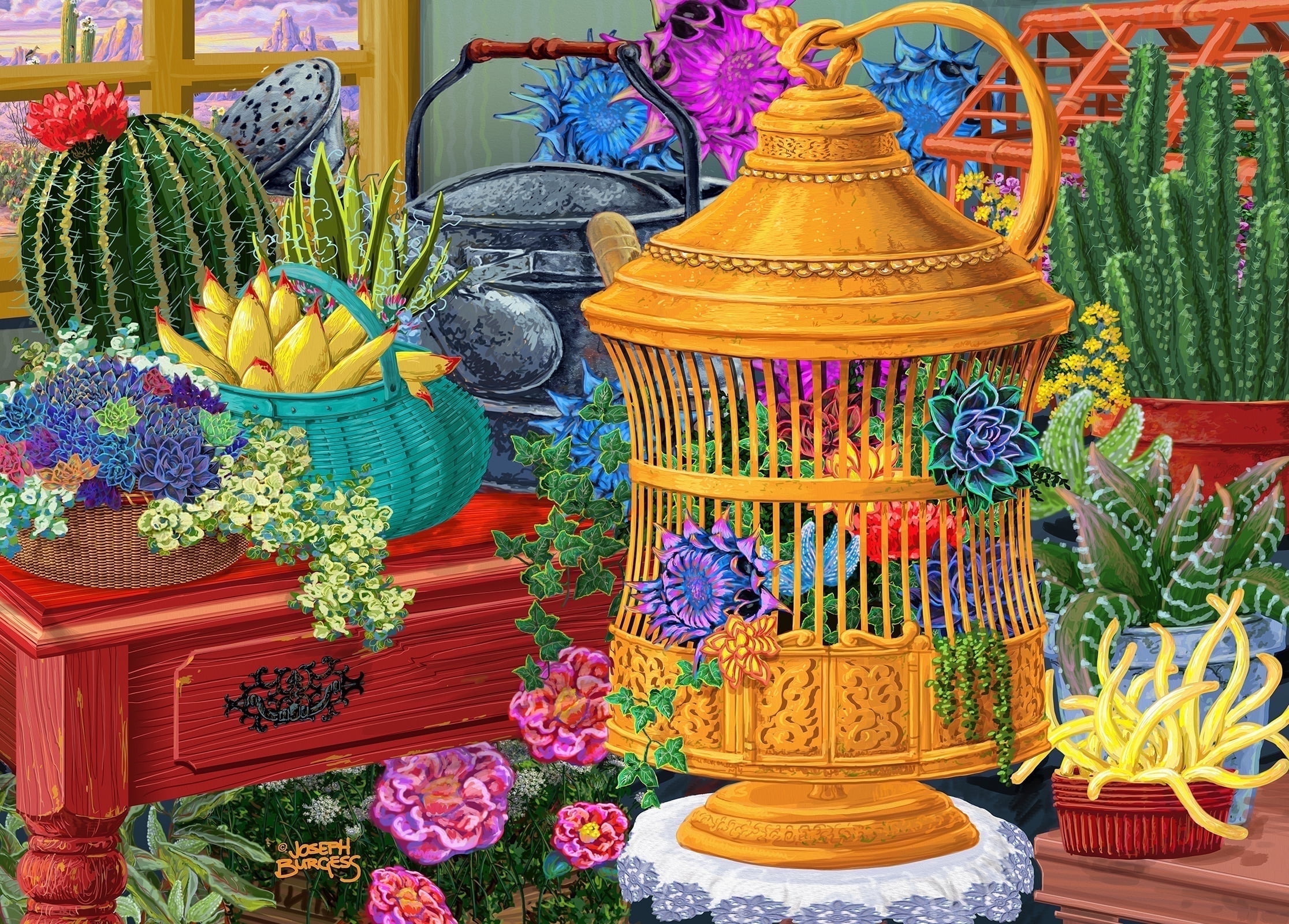 Artist Joseph Burgess - Autumn Succulent Dreams - 500 Pieces Puzzles ...