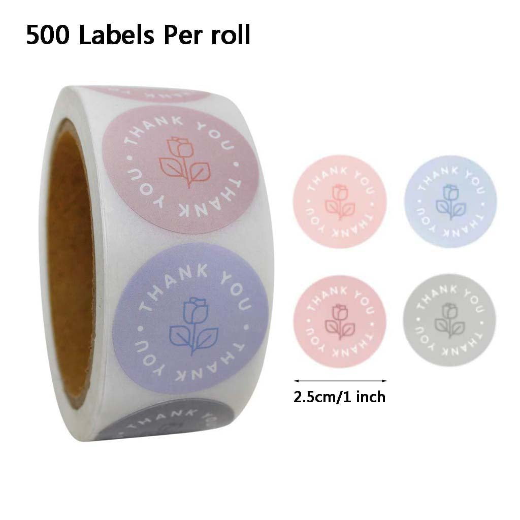 500 Pieces/Roll Thank You Stickers Roll Small Business Packaging Box ...