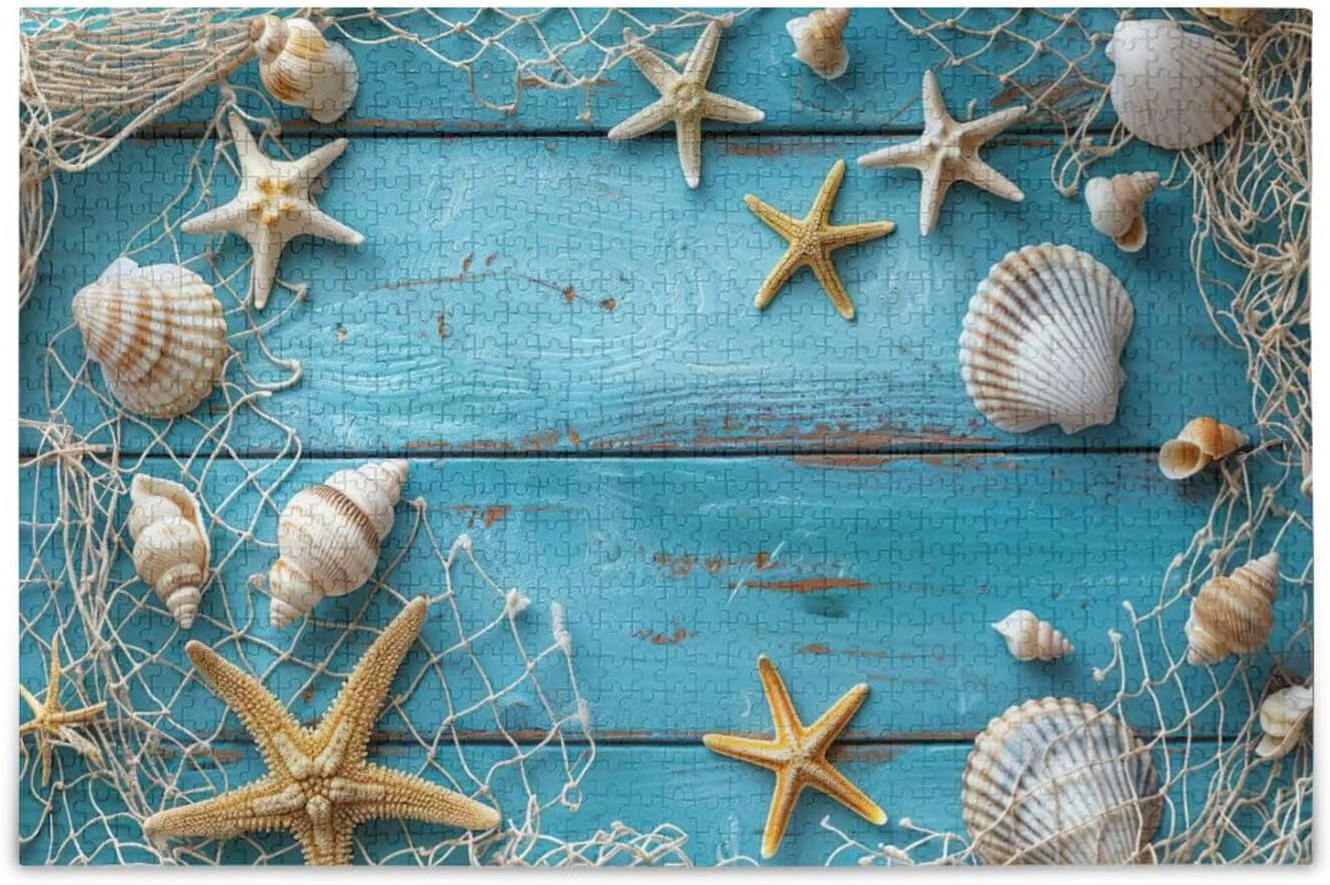 500 Pieces Sea Shells and Starfish Puzzles for Adults and KidsWooden ...