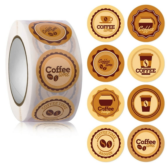 500 Pieces Sealing Stickers Coffee Drinks Labels Stickers 1 Inch for ...