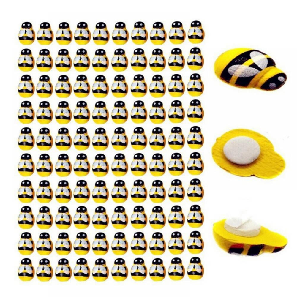 500 Pieces Tiny Wooden Bees Decor, Self-Adhesive Bumblebee Decorations ...