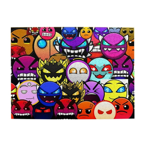 500 Pieces Unique Geometry Dash Jigsaw Puzzles For Adults Cartoon ...
