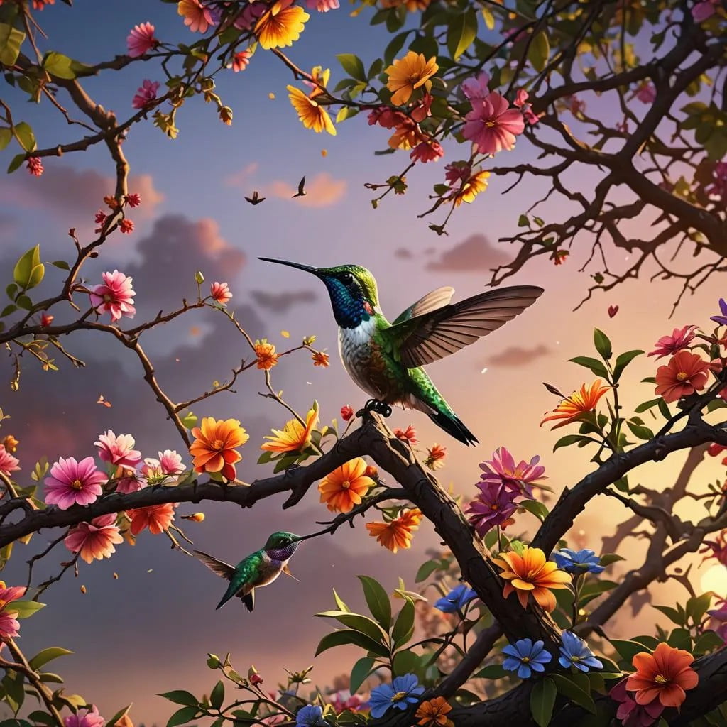 500 Pieces of the Hummingbird Puzzle at Sunset - Educational toys for ...