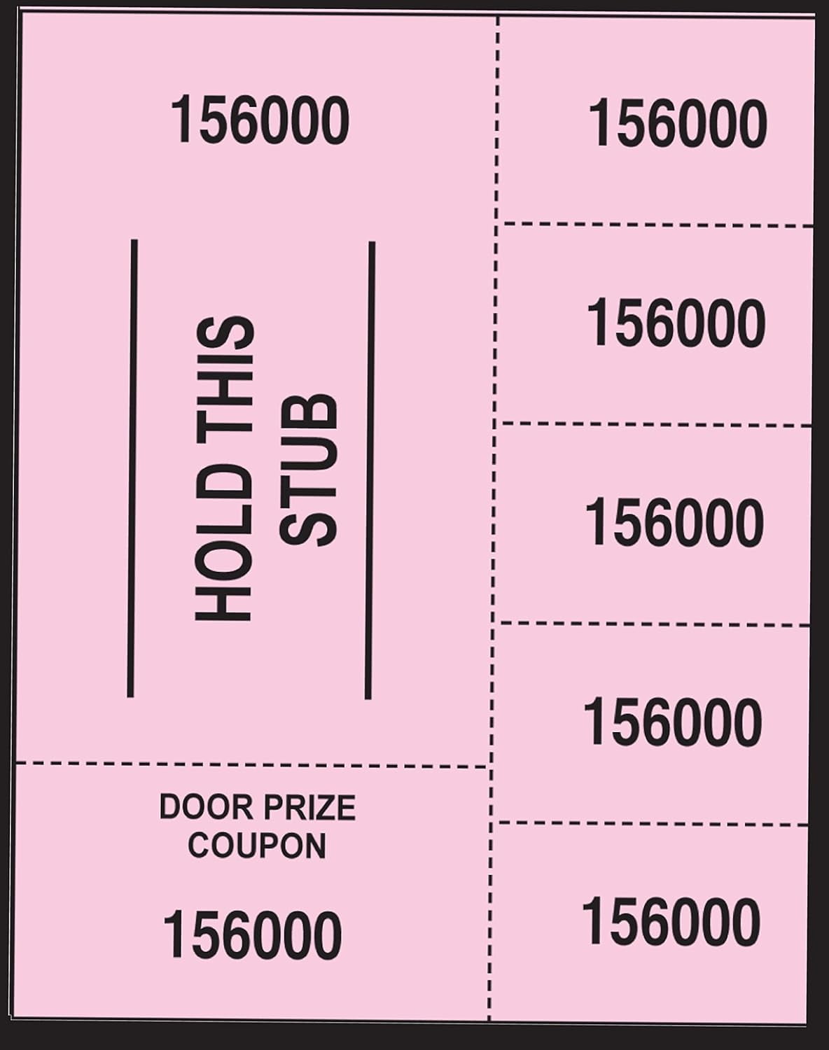 500 Pink Chinese Auction Tickets (2 Stub Choices) (5 Bid Numbers per ...