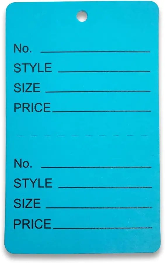 500 Qty Unstrung Blue Price/Receipt Tags w/Easy-Tear Stub - Walmart.com